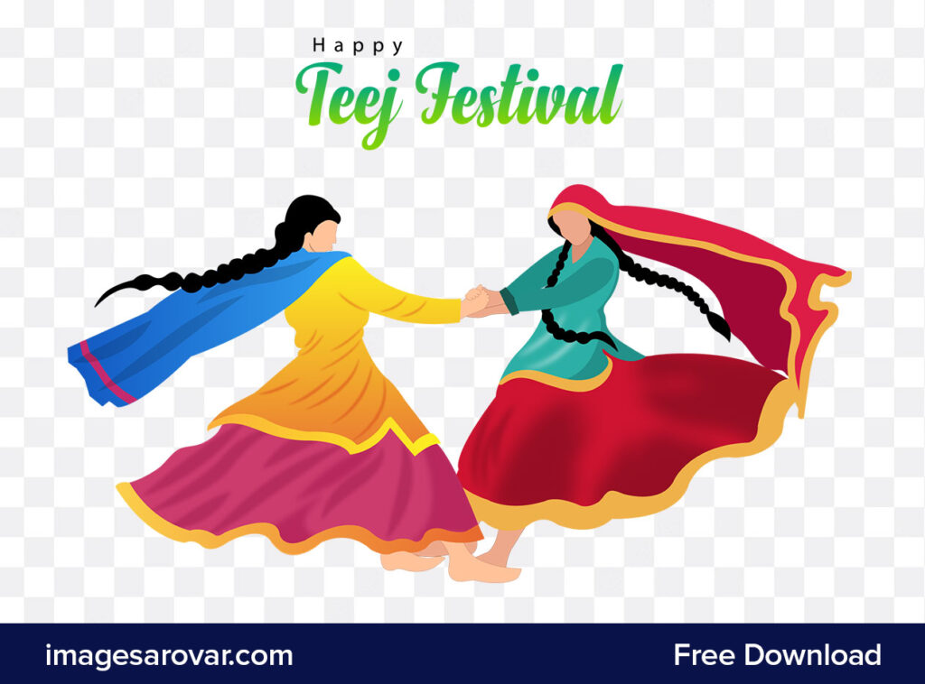 Hariyali Teej Clipart | Indian Woman Celebrating Hariyali Teej Vector ...